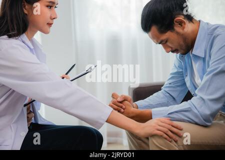 Young man consult a psychiatrist, soft problem concept Stock Photo - Alamy