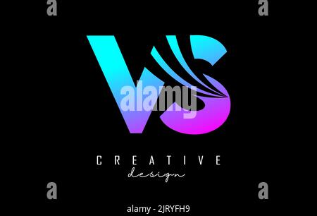 VS Letter Design with Creative Cut and Colorful Rainbow Texture. VS ...