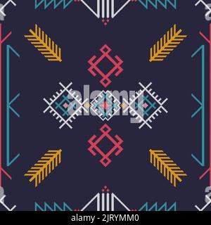 Traditional Berber embroidery seamless pattern, vector illustration ...