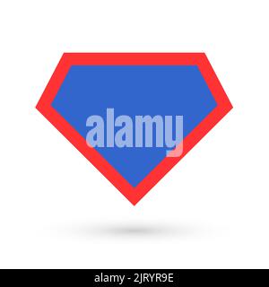 Shield graphic hero shadow icon, isolated comic shape concept symbol ...