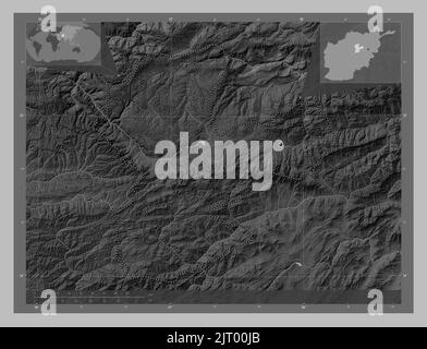 Bamyan, province of Afghanistan. Elevation map colored in wiki style ...