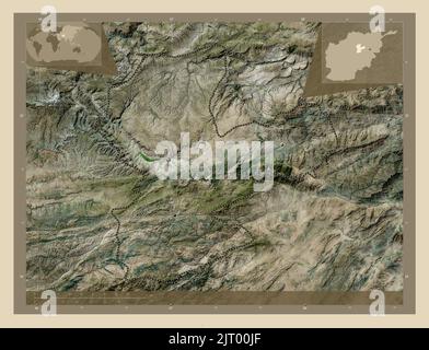 Bamyan, province of Afghanistan. High resolution satellite map Stock ...