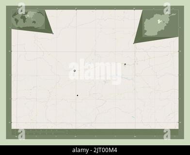 Bamyan, province of Afghanistan. Open Street Map. Corner auxiliary ...