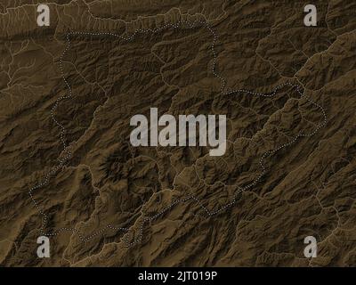 Daykundi, province of Afghanistan. Colored elevation map with lakes and ...