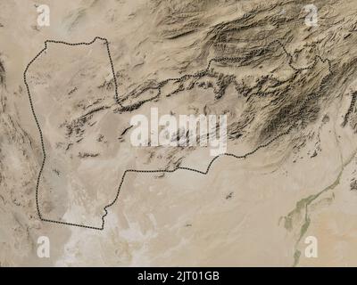 Farah, province of Afghanistan. Low resolution satellite map. Corner ...