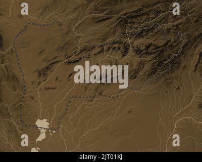 Farah, province of Afghanistan. Colored elevation map with lakes and ...