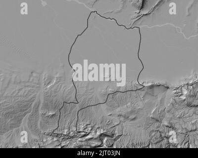 Jawzjan, province of Afghanistan. Bilevel elevation map with lakes and ...