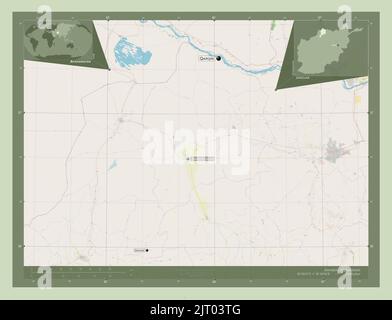 Jawzjan, province of Afghanistan. Open Street Map. Locations of major ...