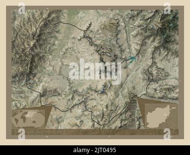 Kabul, province of Afghanistan. High resolution satellite map ...