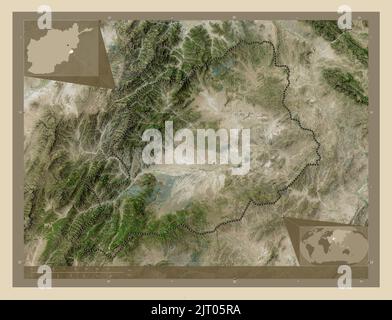 Khost, province of Afghanistan. High resolution satellite map Stock ...