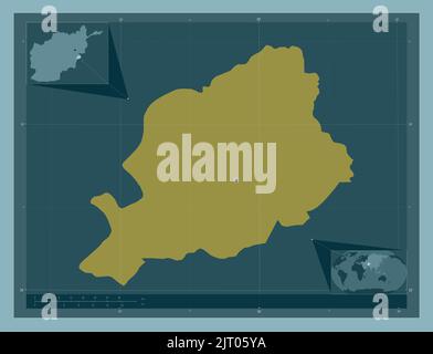 Khost, province of Afghanistan. Solid color shape. Corner auxiliary ...