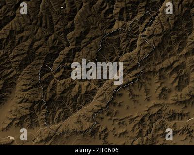 Kunar, province of Afghanistan. Colored elevation map with lakes and ...