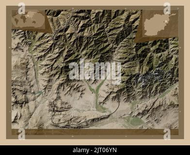 Laghman, province of Afghanistan. Low resolution satellite map Stock ...