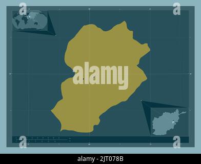 Logar, province of Afghanistan. Solid color shape. Locations and names ...