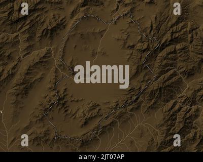 Logar, province of Afghanistan. Elevation map colored in wiki style ...