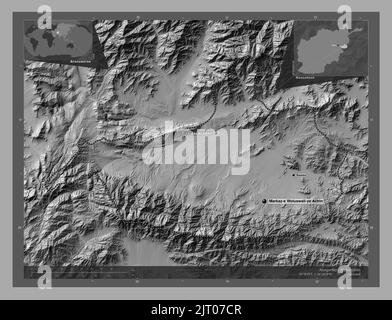 Nangarhar, province of Afghanistan. Bilevel elevation map with lakes ...