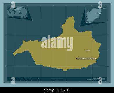 Nangarhar, province of Afghanistan. Solid color shape. Corner auxiliary ...