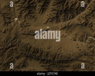 Nangarhar, province of Afghanistan. Colored elevation map with lakes ...