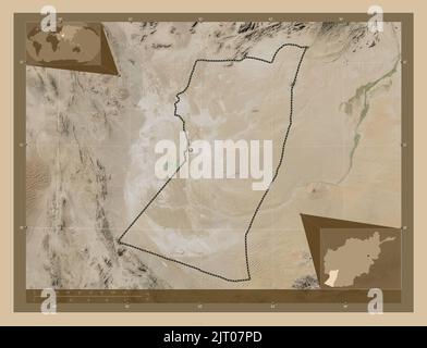 Nimroz, province of Afghanistan. Low resolution satellite map Stock ...