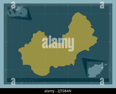 Nuristan, province of Afghanistan. Solid color shape. Locations and ...