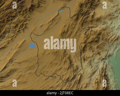 Paktika, province of Afghanistan. Elevation map colored in wiki style ...