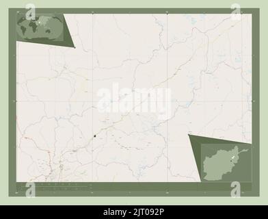 Panjshir, province of Afghanistan. Open Street Map. Corner auxiliary ...