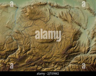 Samangan, province of Afghanistan. Elevation map colored in wiki style ...