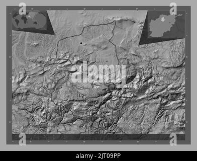 Sari Pul, province of Afghanistan. Bilevel elevation map with lakes and ...