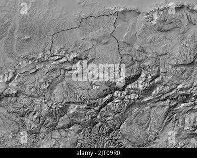 Sari Pul, province of Afghanistan. Bilevel elevation map with lakes and ...