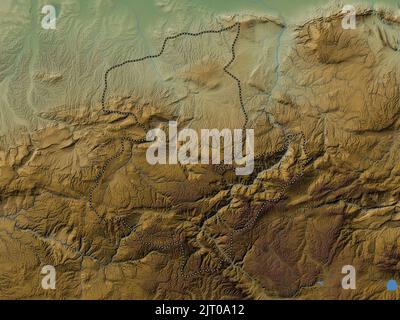 Sari Pul, province of Afghanistan. Elevation map colored in wiki style ...