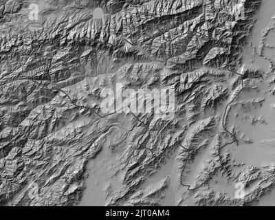 Wardak, province of Afghanistan. Elevation map colored in wiki style ...