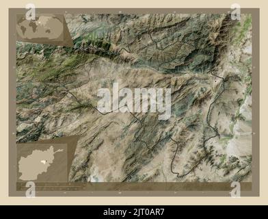 Wardak, province of Afghanistan. High resolution satellite map ...