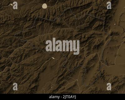 Wardak, province of Afghanistan. Colored elevation map with lakes and ...