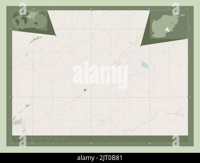 Zabul, province of Afghanistan. Open Street Map. Locations of major ...