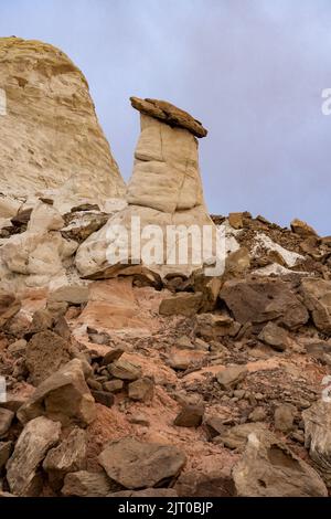 A sandstone hoodoo, Toadstools area, Paria Rimrocks, Grand Staircase ...