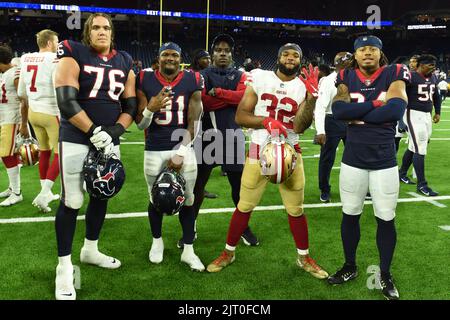 Houston Texans offensive tackle Austin Deculus walks to a practice ...