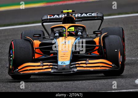 SPA - Lando Norris (4) with the McLaren MCL36 in action during ...
