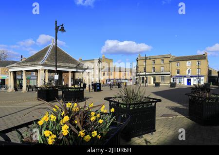The market square and the Buttercross, Whittlesey town, Cambridgeshire ...