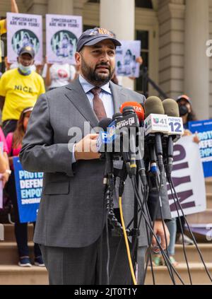 Murad Awawdeh of The New York Immigration Coalition held a press ...