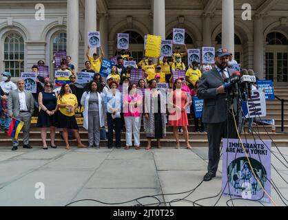 Murad Awawdeh of The New York Immigration Coalition held a press ...