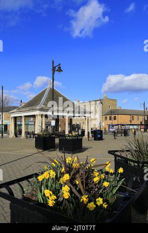 The market square and the Buttercross, Whittlesey town, Cambridgeshire ...