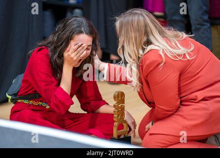 Lara Ricote reacts after winning the Dave's Edinburgh Comedy Best ...