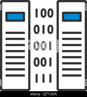 Server Rack Icon. Editable Outline With Color Fill Design. Vector ...