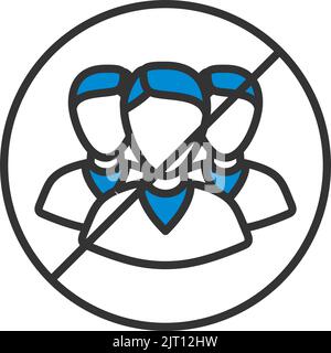 No Meeting Icon. Editable Bold Outline With Color Fill Design. Vector ...