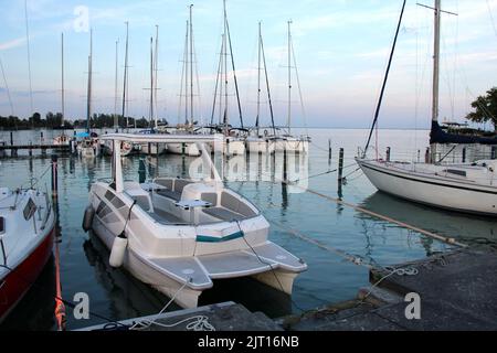 Balatonfured - August 12 2021: Balatonfüred Lake Balaton in Hungary ...