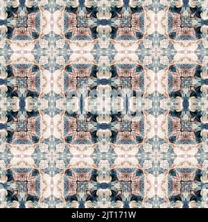 Retro boho geometric kaleidoscope scarf pattern background. Colorful ...