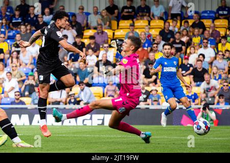 Josh Gordon of Barrow AFC scores second goal 2-2 during the Sky Bet ...