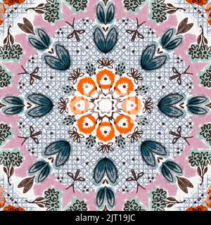 Retro fifties floral french printed fabric pattern for shabby chic home ...