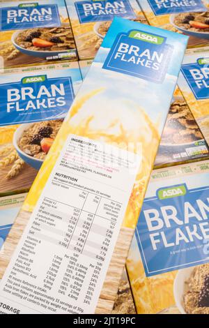 ASDA own-label bran flakes ingredient labelling: carbohydrate content ...