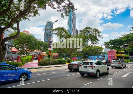 SINGAPORE - CIRCA JANUARY, 2020: street level view of Singapore Stock ...